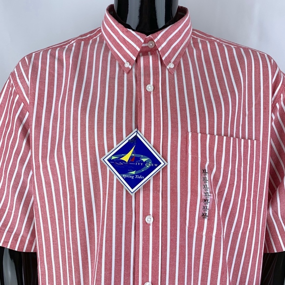 Ivy Crew | Shirts | Ivy Crew Mens Xl Red Stripe Shirt Nwt | Poshmark